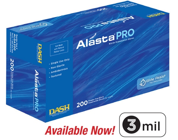 Alasta® PRO Nitrile Exam Gloves with Glide Assist™ Technology | Easy-On ...